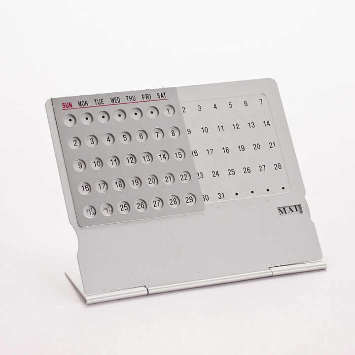 Metal Desktop Perpetual Calendar Small Standing Monthly Unique ...