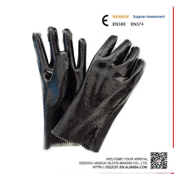 Black/Red/Green PVC Single Dipped Rough Finished ,Interlock Lined ...