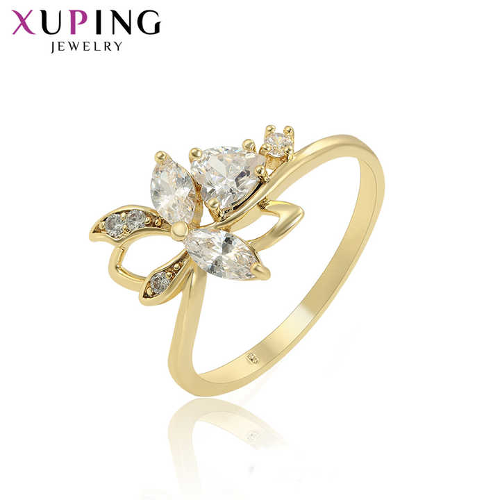 XUPING JEWELRY 14K Gold Plated Vintage Ring - Elegant & Fashionable