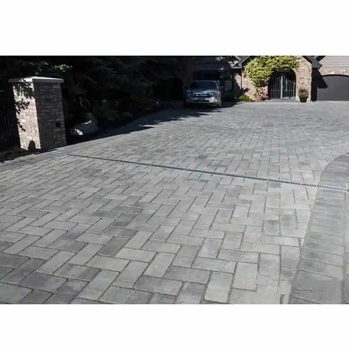 Grey Flamed Natural Stone Interlock Landscape Driveway Granite Paving ...