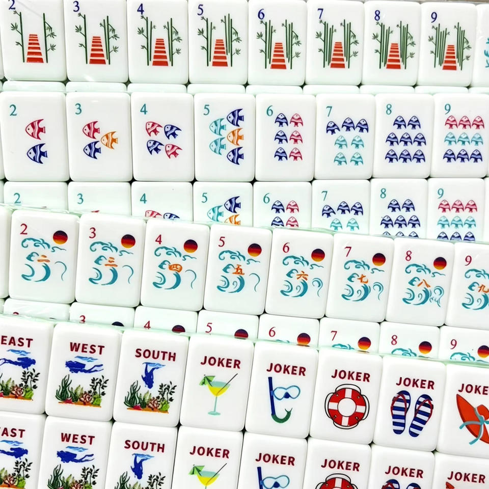 Tropical Style American Mahjong Set 160pcs Acrylic Tile with Unique ...