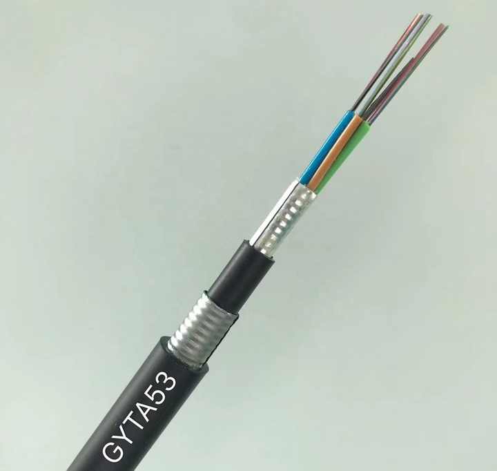 OEM Manufacturer GYTA53 12 24 48 Core G652D Direct Burial Armored Fiber ...