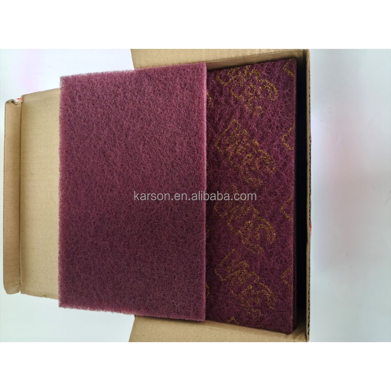 3M 7447 Maroon Hand Pad, 6inch X 9inch, Very Fine Grade Aluminum Oxide ...