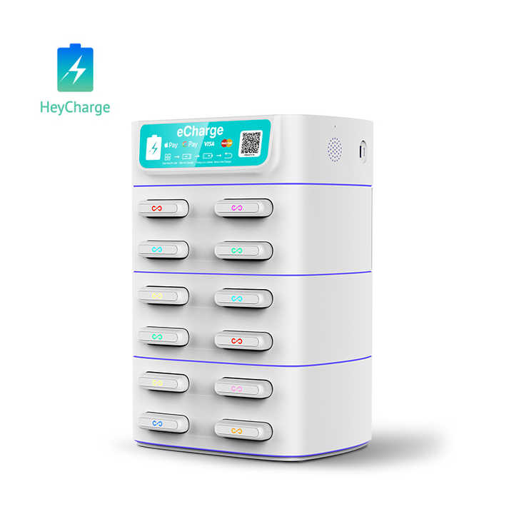 NFC Smart 60W Metal ABS Powerbank Rental System 12 Slot Phone Charging ...