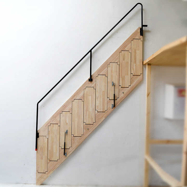 Invisible Stairs Made of Solid Pine Wood - Space Saving