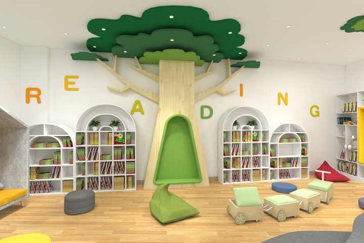 Pre School Furniture Set - Modern Library Bookshelves