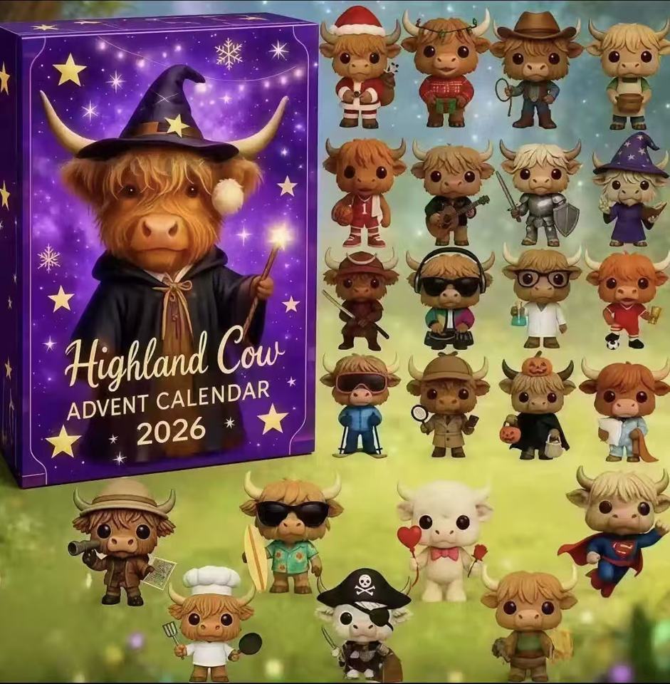Highland Cow Advent Calendar Acrylic Christmas Keychain| Alibaba.com
