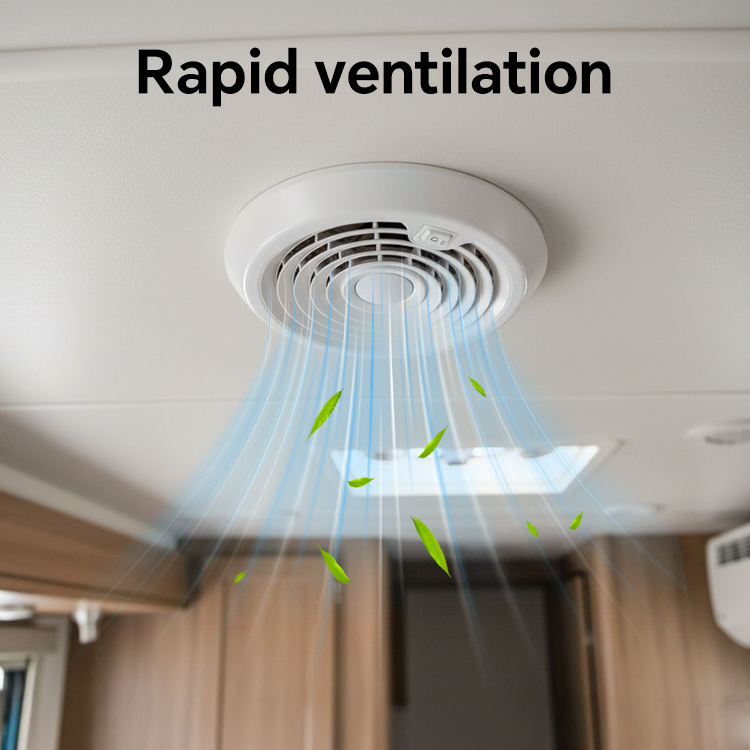 HOMFUL RV Solar Ventilation Fan ABS Exhaust Ventilator RV Roof Vent Fan ...