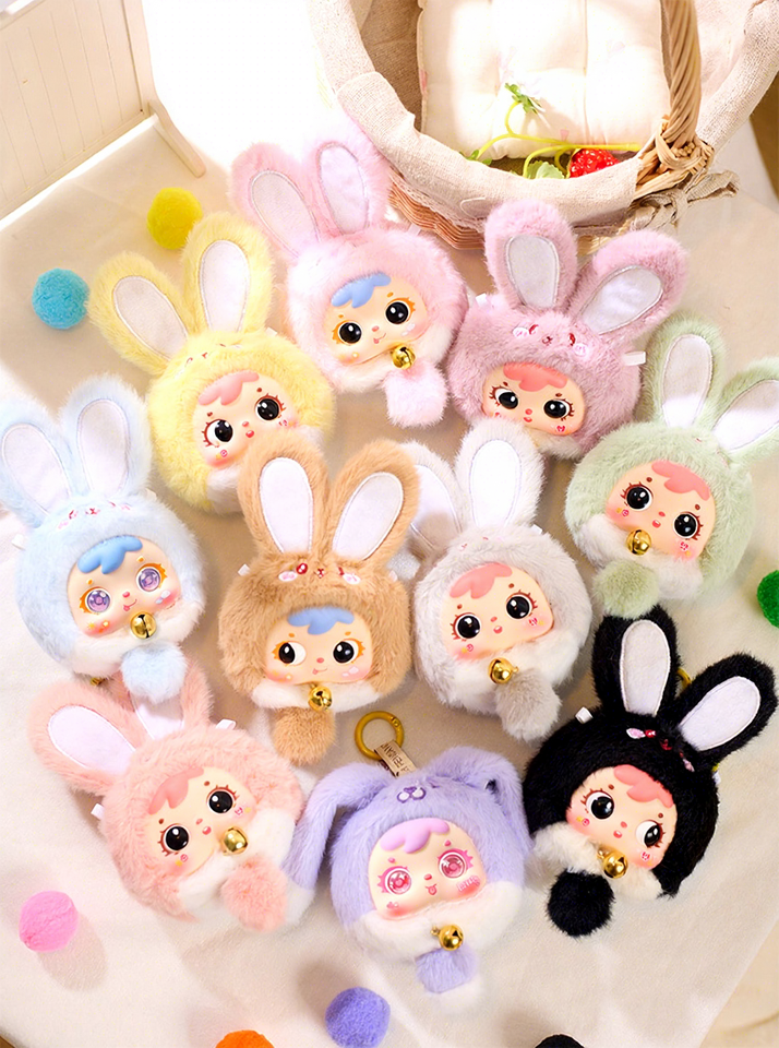 Authentic Wholesale Samuel Colorful Rabbit Chain Plush Bag Blind Box ...