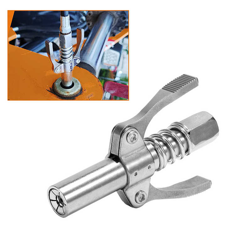 10000 PSI Grease Gun Coupler - Heavy Duty Lubrication Tool