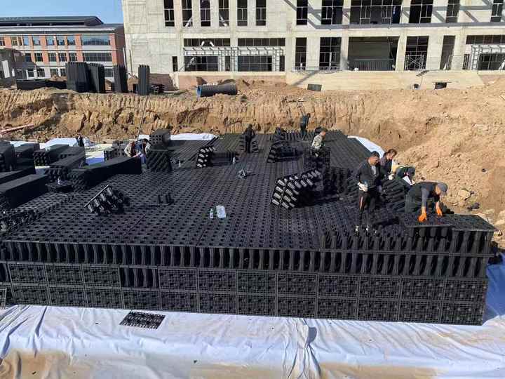 Plastic Rainwater Recovery System Infiltration tank System Rainwater ...