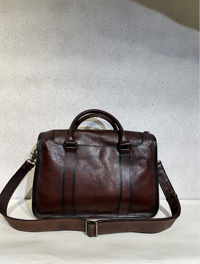 Customized Genuine Leather Soft Business Briefcase Folder Zipper Multi ...