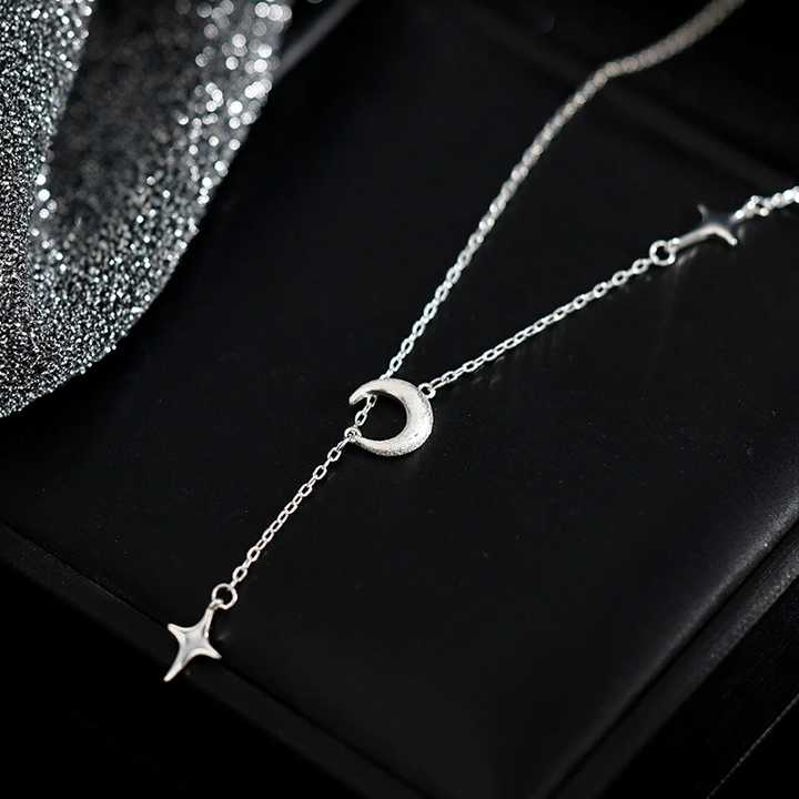 FY-PL122 925 Sterling Silver Star Moon Necklace Female Niche Design ...