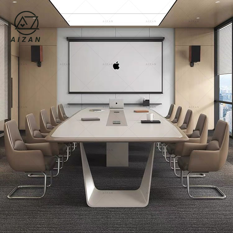 Customized Size Big Conference Table White Modern Design