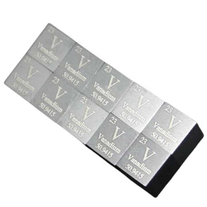 10mm Vanadium Metal Cube 6.05g 99.9% Engraved Periodic Table - Buy ...