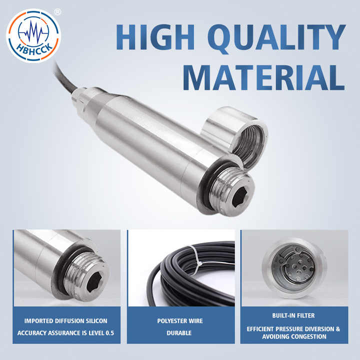 HCCK 4-20mA Water Level Sensor Probe Hydrostatic Level Transmitter ...