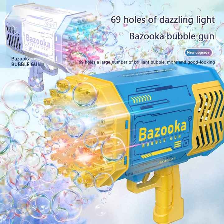 Huiye 69 Hole Bazooka Bubble Gun Machine Gun Toys Blower Launcher ...