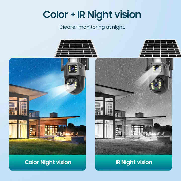 V380 Pro 8MP Solar-Powered CCTV Camera System Outdoor 4K Wifi 4G Night Vision Wireless Ptz IP ...