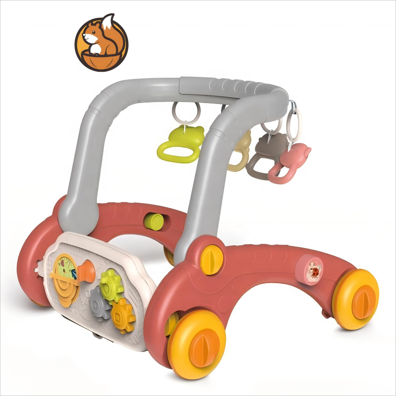 7-in-1 Infant Trolley Walker with Moses Basket Play Mat Rocking Horse ...