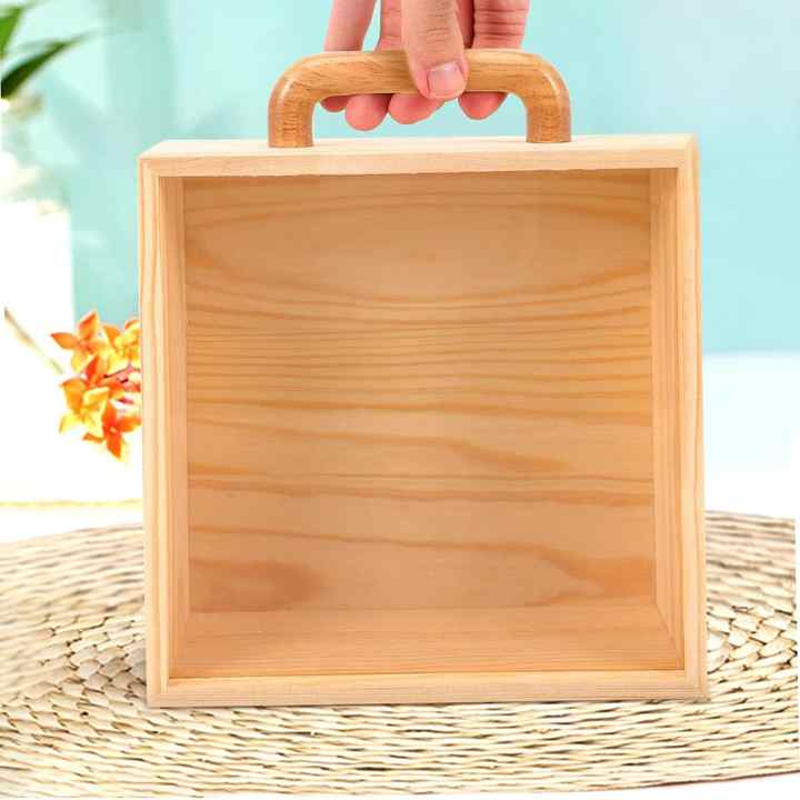 Custom Solid Wood Gift Box Takeaway Salad Wrapping Food Container with ...