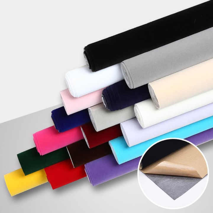 Black RPET Flock Velvet Fabric for Packaging & Decoration