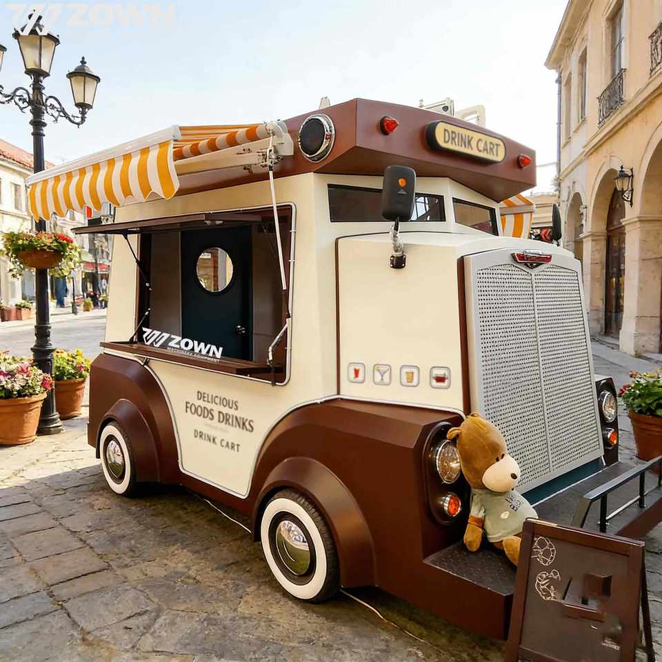 OEM Electric Fast Food Truck Retro Mobile Food Trailer Custom Kitchen ...