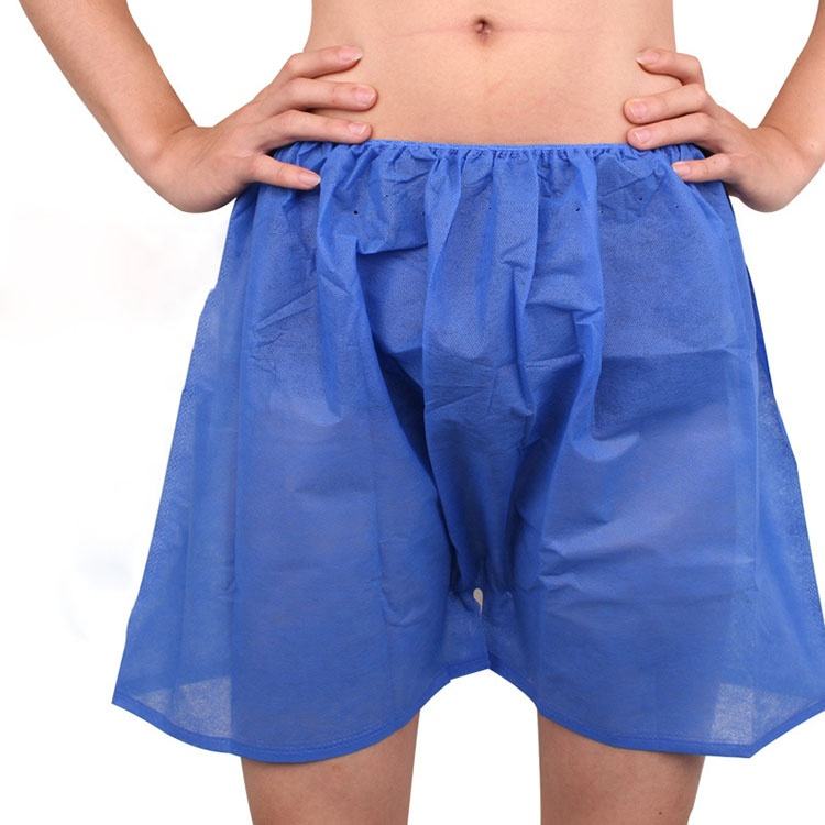 Promotional Men Custom PP Non Woven Fabric Disposable Boxer Shorts