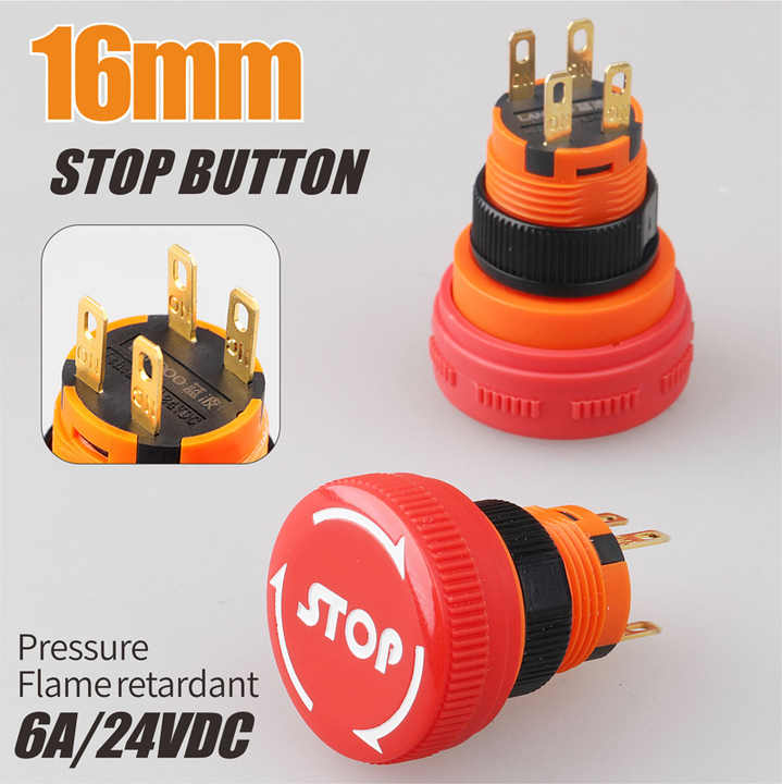 16mm IP65 Waterproof Emergency Stop Button Switch Mushroom Emergency ...