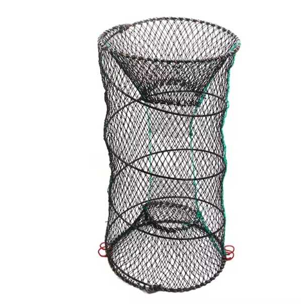 Crab Trap Bait Lobster Crawfish Shrimp Portable Folded Cylindrical Cast Net Collapsible ...