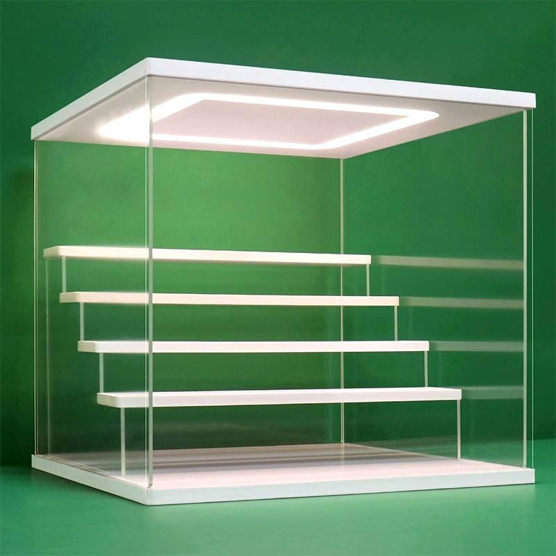 Custom Clear Acrylic Display Case LED Storage Box Acrylic Pop Mart ...
