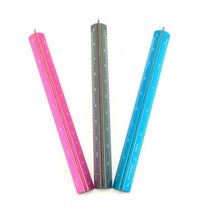 OEM Color and Logo 15cm Engineering Aluminium Triangular Scale Ruler
