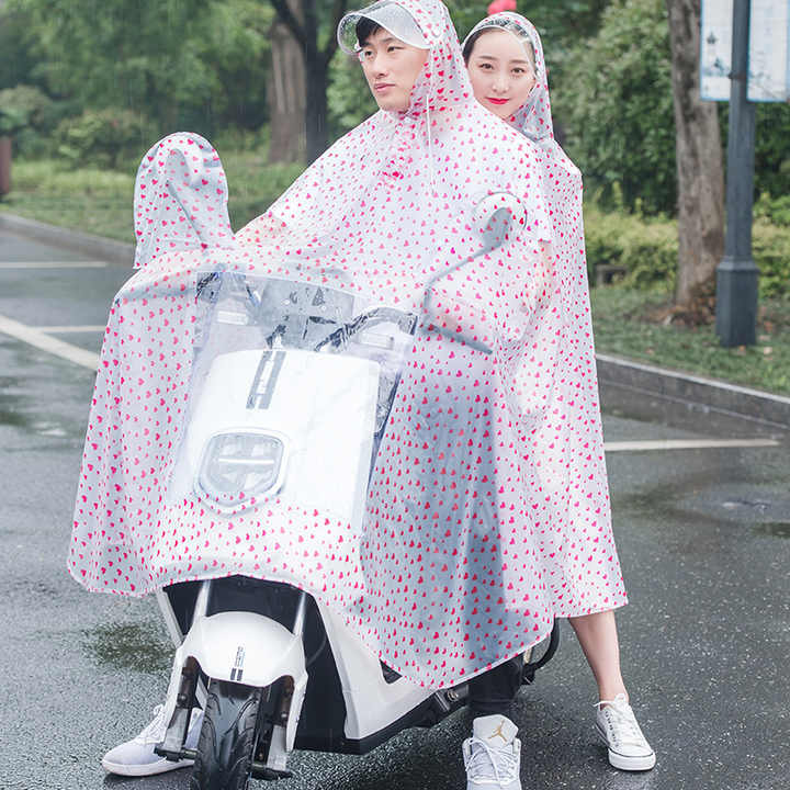 DD1171 Electromobile Raincoat - Transparent Adult Biking Poncho