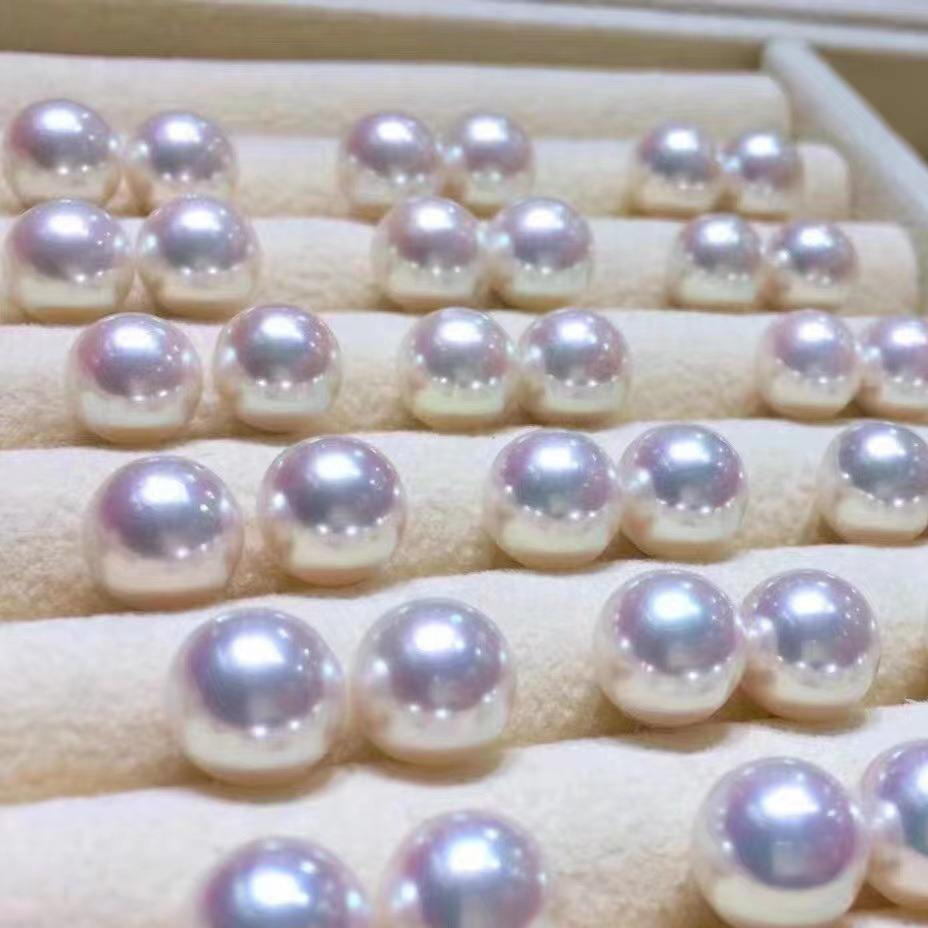 High Quality Japan Seawater Akoya Pearls Round Bright White Pearl Beads ...