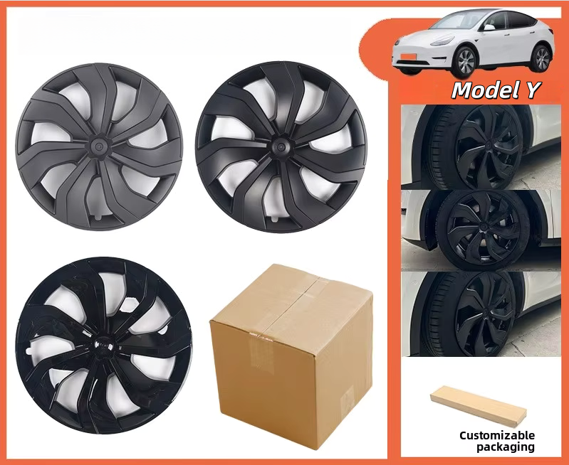 New Black 19 Inch Wheel Hub Covers for Tesla Model Y 2020-2025 Full Rim ...