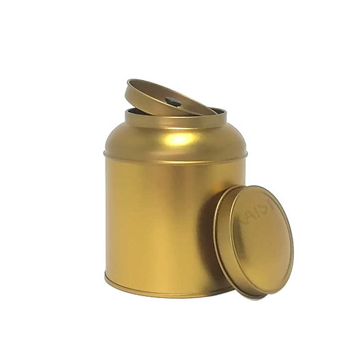 Luxury Empty Gold Black White Metal Airtight Tea Can Gold Tea Tin ...
