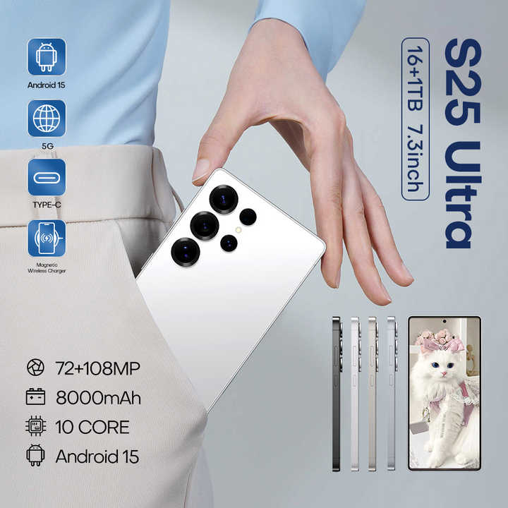 Unlocked Android S25 Ultra 5G Smartphone Impressive HD Screen 108MP ...