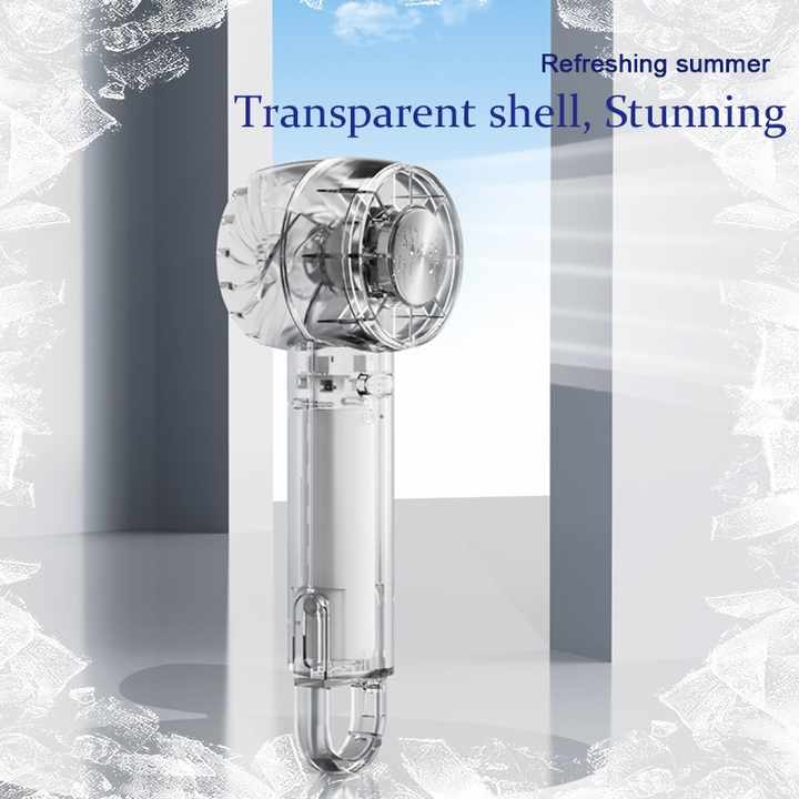 Ice Feeling Transparent Fan Rechargeable Handy Cooling Fan Portable ...