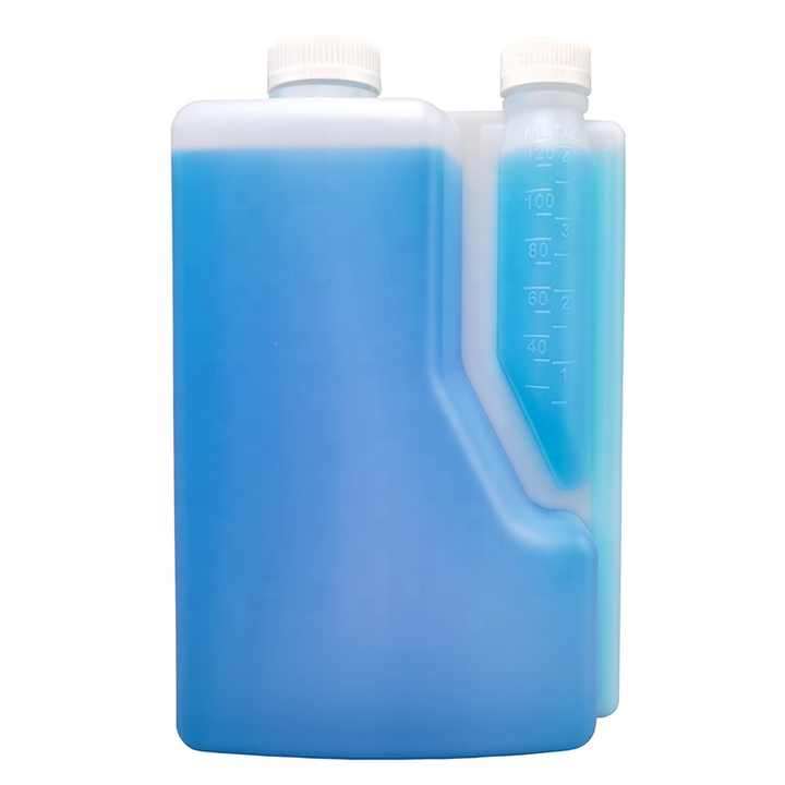 2 Liter Natural HDPE Dual Chamber Dispenser Bottle with 4 oz Dosage ...