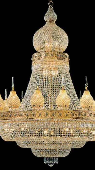 Golden Crystal Mosque Chandelier - Modern Arabic Lighting for Staircase ...