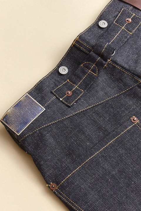 Custom Jeans Men - Retro Selvedge Denim Inseam Button Crotch
