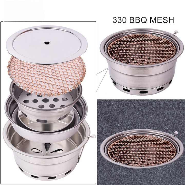 Stainless Steel Tabletop Korean Charcoal Bbq Grill For Ninja Indoor Grill