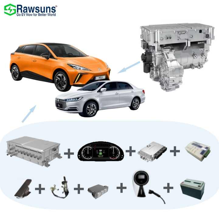 Rawsuns 16000rpm 3in1 Drivetrain Electric Car Engine Kit for Car Conversion Drive Motor+Motor ...