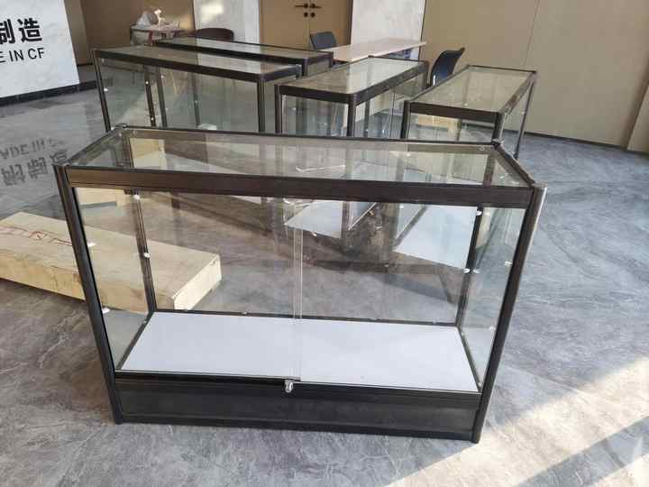 70'' Extra Vision showcase Display Cabinet MDF Tempered Glass Slide ...