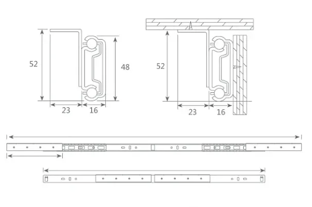 Delivery Customizable Pull Table Rail System for Heavy Dining Tables ...