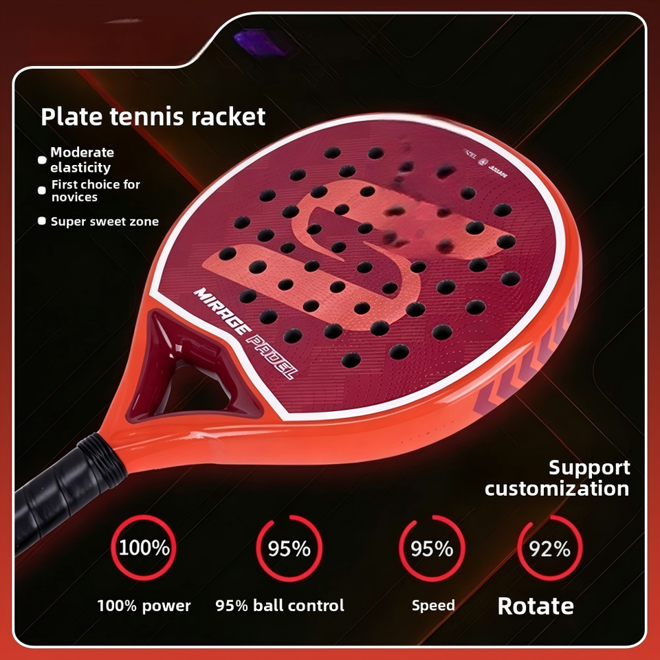 Plate Tennis Racket Carbon Fiber Surface Elastic Foam Core Board ...