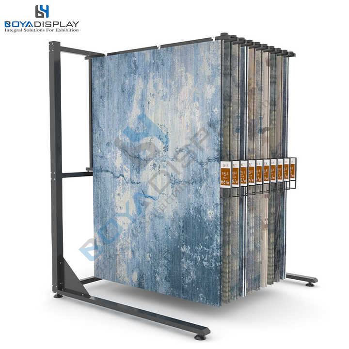Free Standing Metal Fabric Carpet Display Rack Stand for Shop - Durable ...