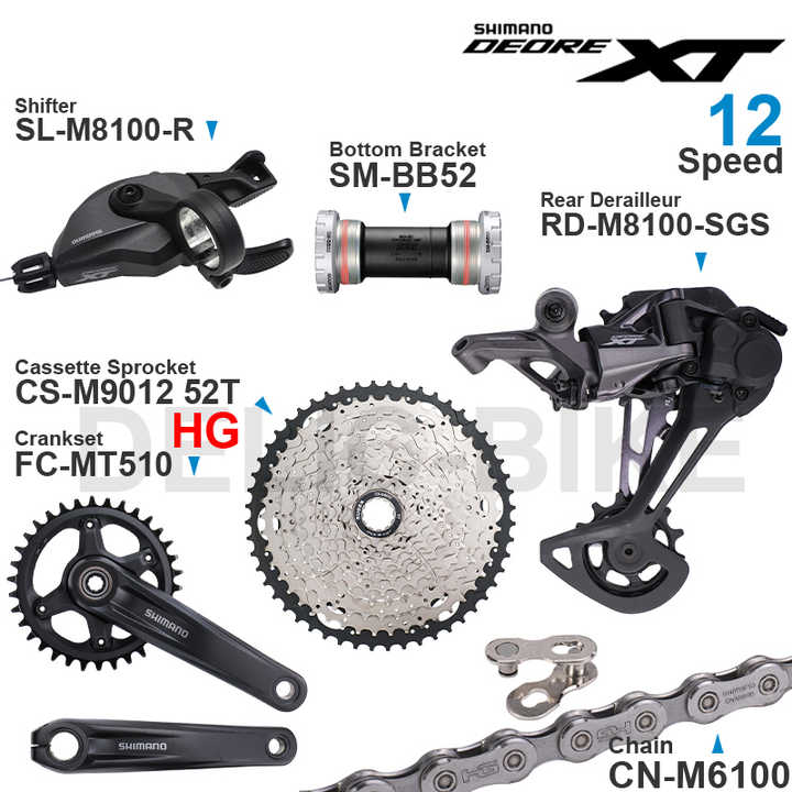 SHIMANO DEORE XT M8100 12 Speed Groupset with Shifter Rear Derailleur ...