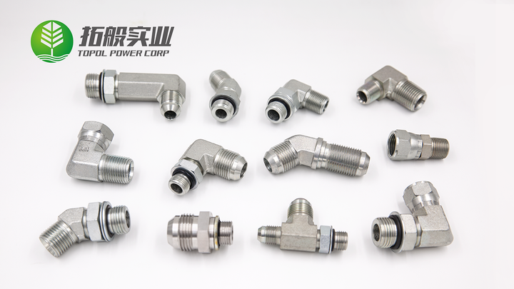 SAE J514 Adapter Tube Fitting Male NPTF To Female JIC Swivel 45 Degree Elbow 1503-FG Hydraulic ...