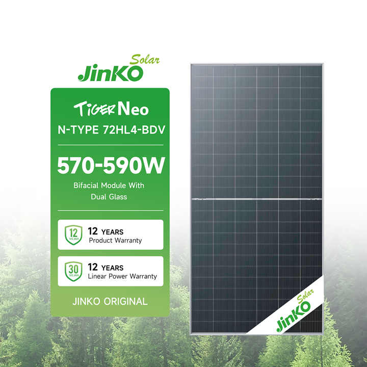jinko Solar Panel 570w 575W 580W 585W 590W jinko tiger Neo Dual Glass ...