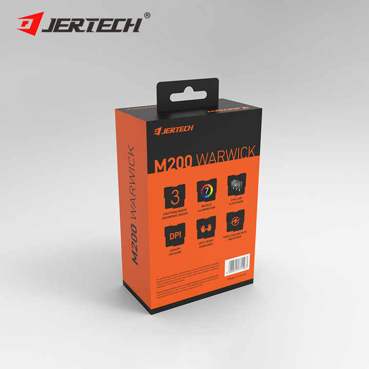 Jertech M200 LED Gaming Mouse - 3 Buttons, 1200 DPI